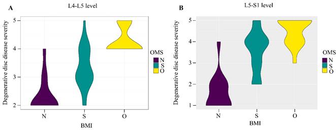 Distribution of the Pfirrmann Classification by BMI and Age in a ...
