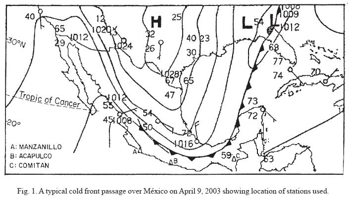 Main periodicities of the minimum extreme temperature of three stations ...