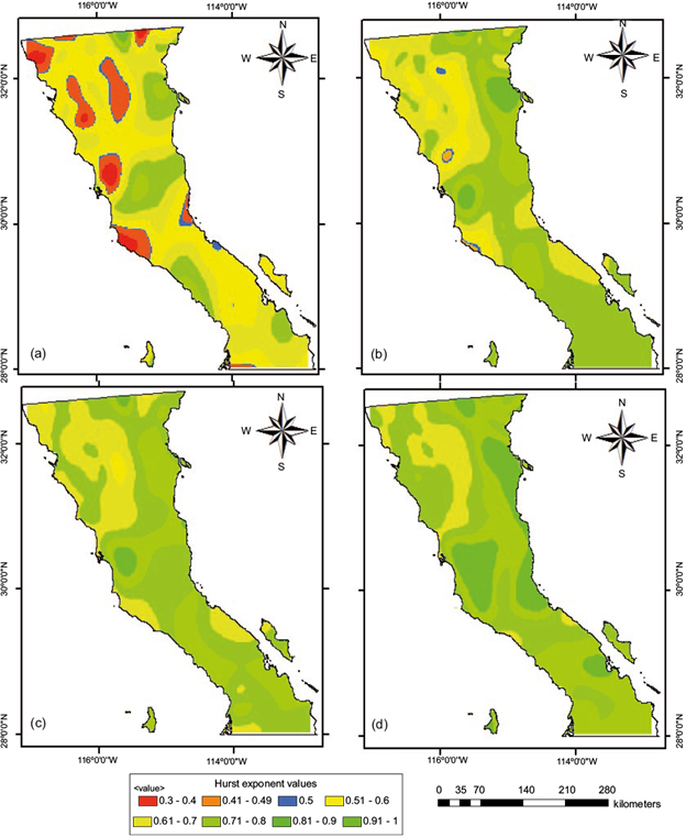Spatial and temporal Hurst exponent variability of rainfall series ...