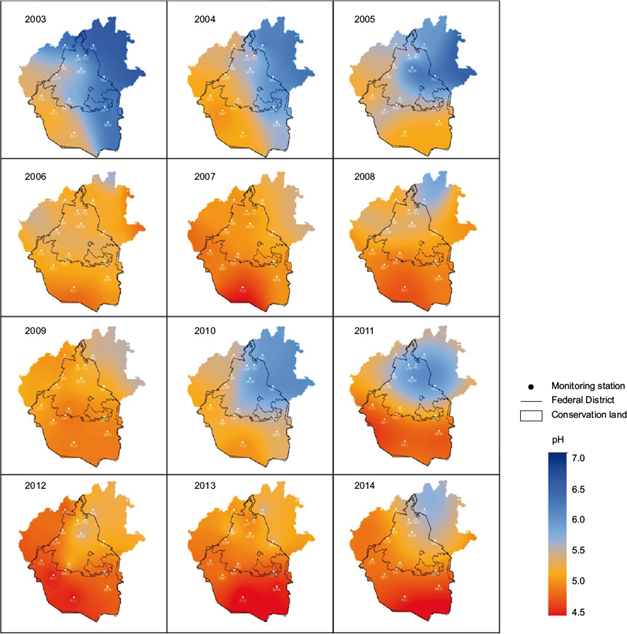 Spatial and temporal variation of acid rain in the Mexico City ...