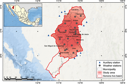 Analysis of meteorological droughts in the Sonora river basin, Mexico