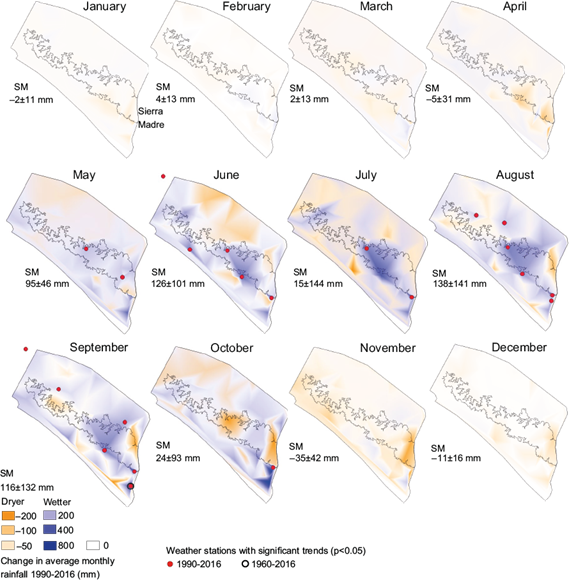 Regional patterns of vegetation, temperature, and rainfall trends in ...