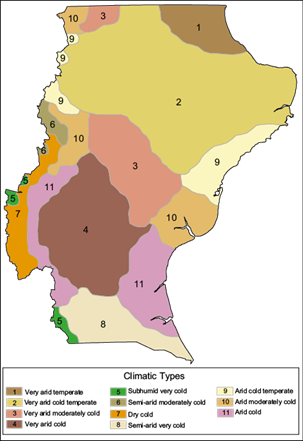 Climate regionalization of Santa Cruz province, Argentina