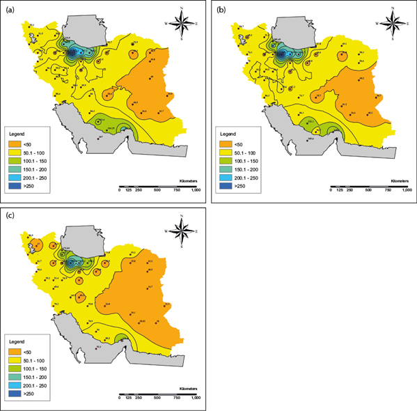 Maximum daily precipitation in Iran (1979-2018)