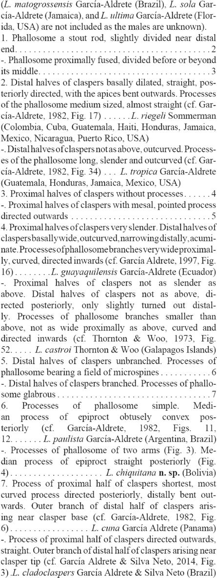 A new Lachesilla from the Bolivian Chiquitania, in species group ...