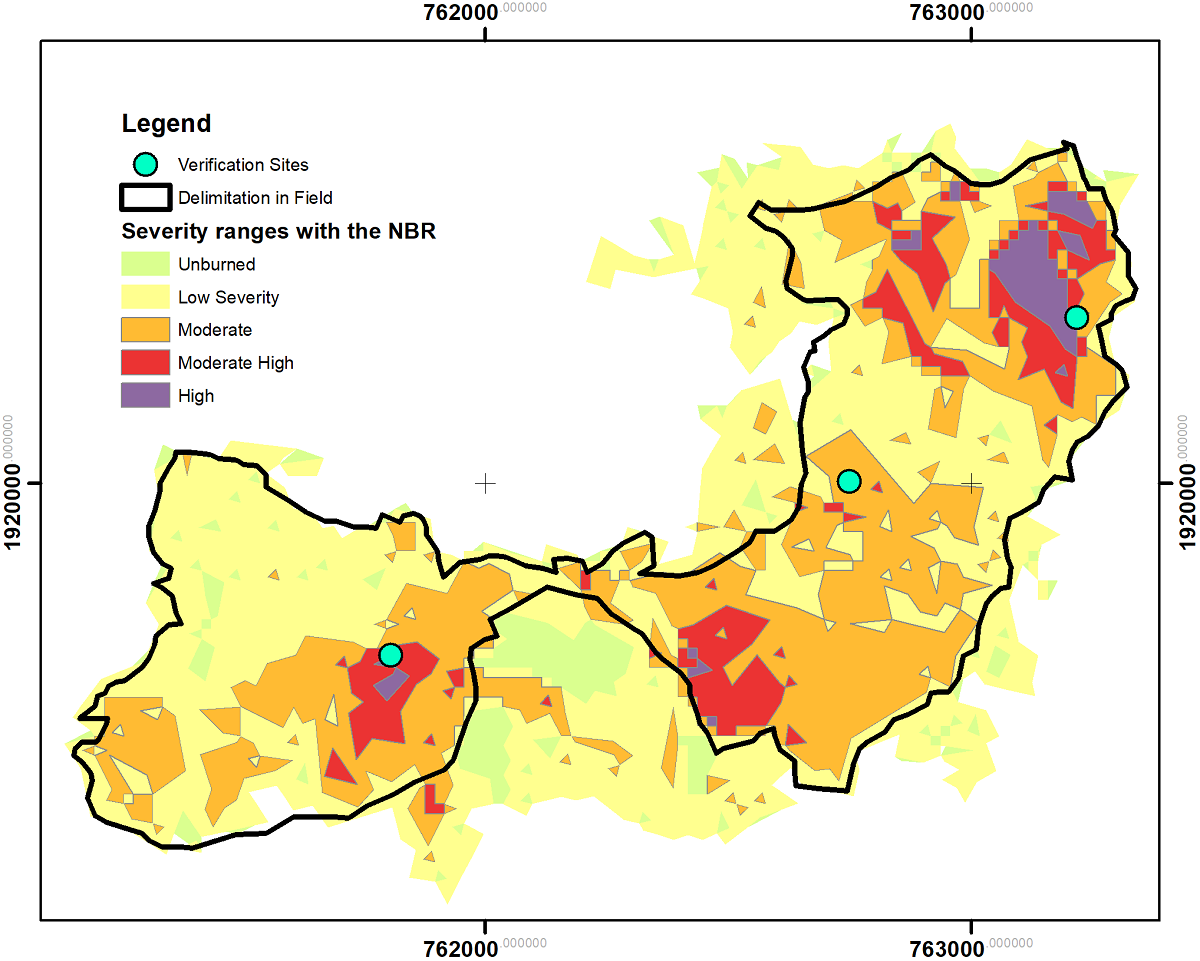 Forest fire risk zones delimited with the Normalized Differentiated ...