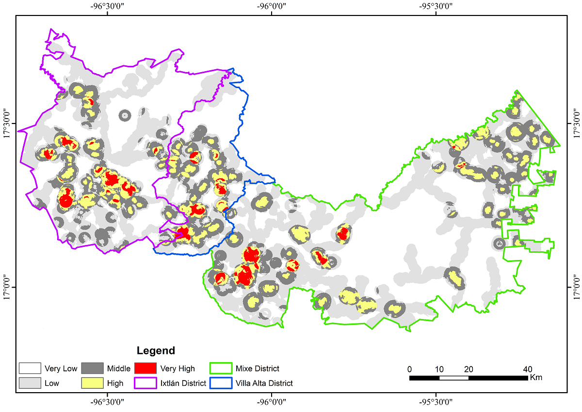 Forest fire risk zones delimited with the Normalized Differentiated ...