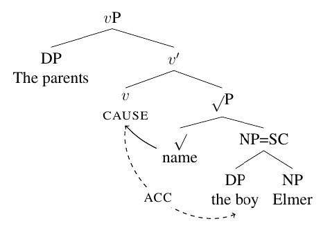Syntax and semantics of naming constructions: a resultative account