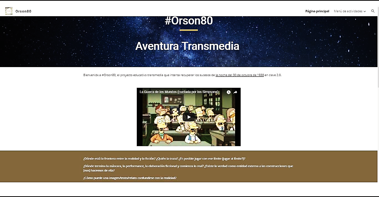 Del canon al fandom escolar: #Orson80 como narrativa transmedia educativa
