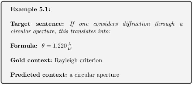 Extracting Context of Math Formulae Contained inside Scientific Documents