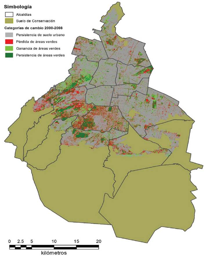 Análisis espacial de las áreas verdes urbanas de la Ciudad de México