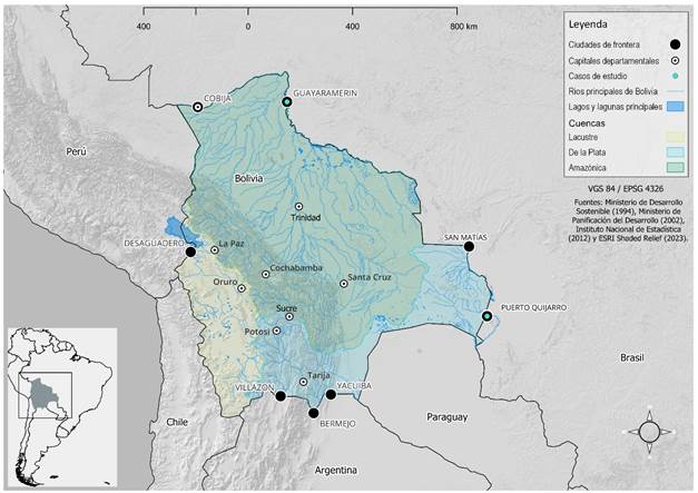 Paisajes fronterizos y agua en el límite de Bolivia con Brasil (Puerto ...