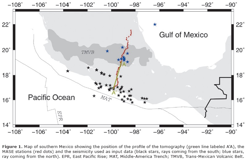 Shallow travel-time tomography below southern Mexico