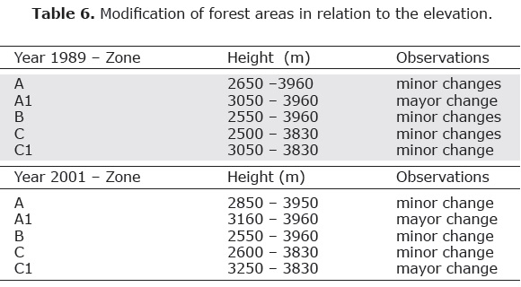 Morphologic analysis of the temporal change of forest cover