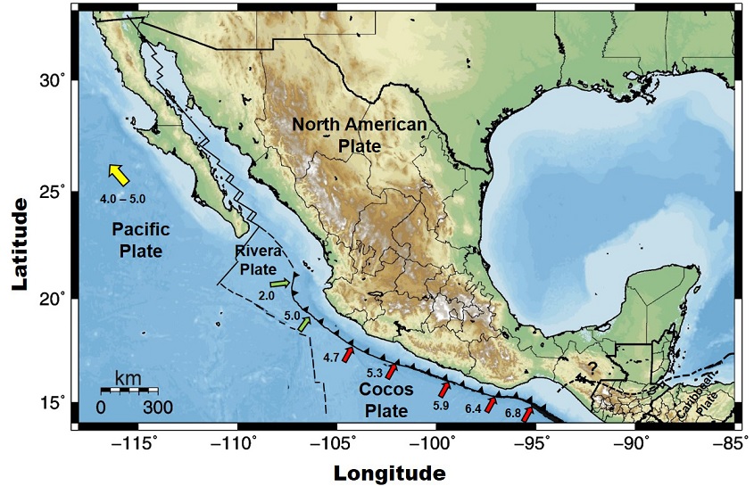 Gutenberg-Richter b value studies along the Mexican Subduction Zone and ...