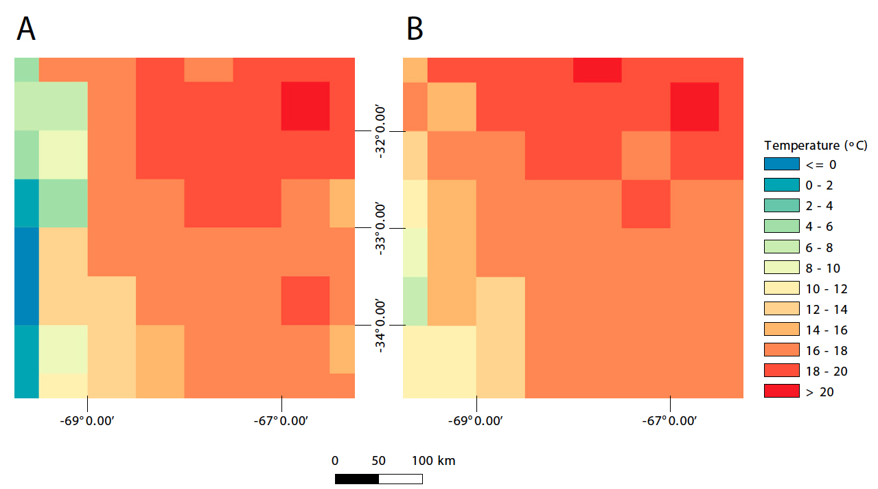 Similarity assessment and adjustment of integrated temperature databases. Cuyo region, Argentina