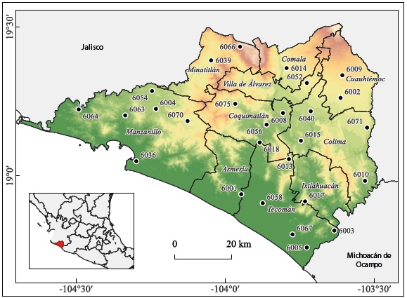 Eventos extremos de precipitación en Colima, México (1981-2018)