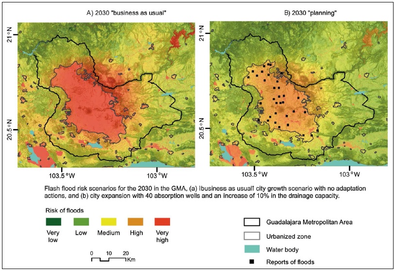 Risk of urban flash floods in the Guadalajara Metropolitan Area, Mexico