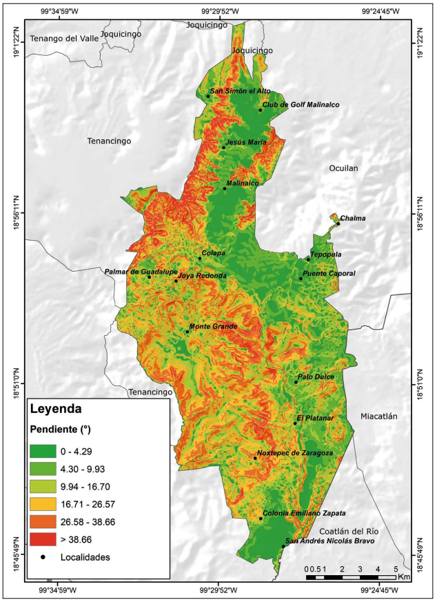 Susceptibilidad a deslizamientos en Malinalco, Estado de México, México ...