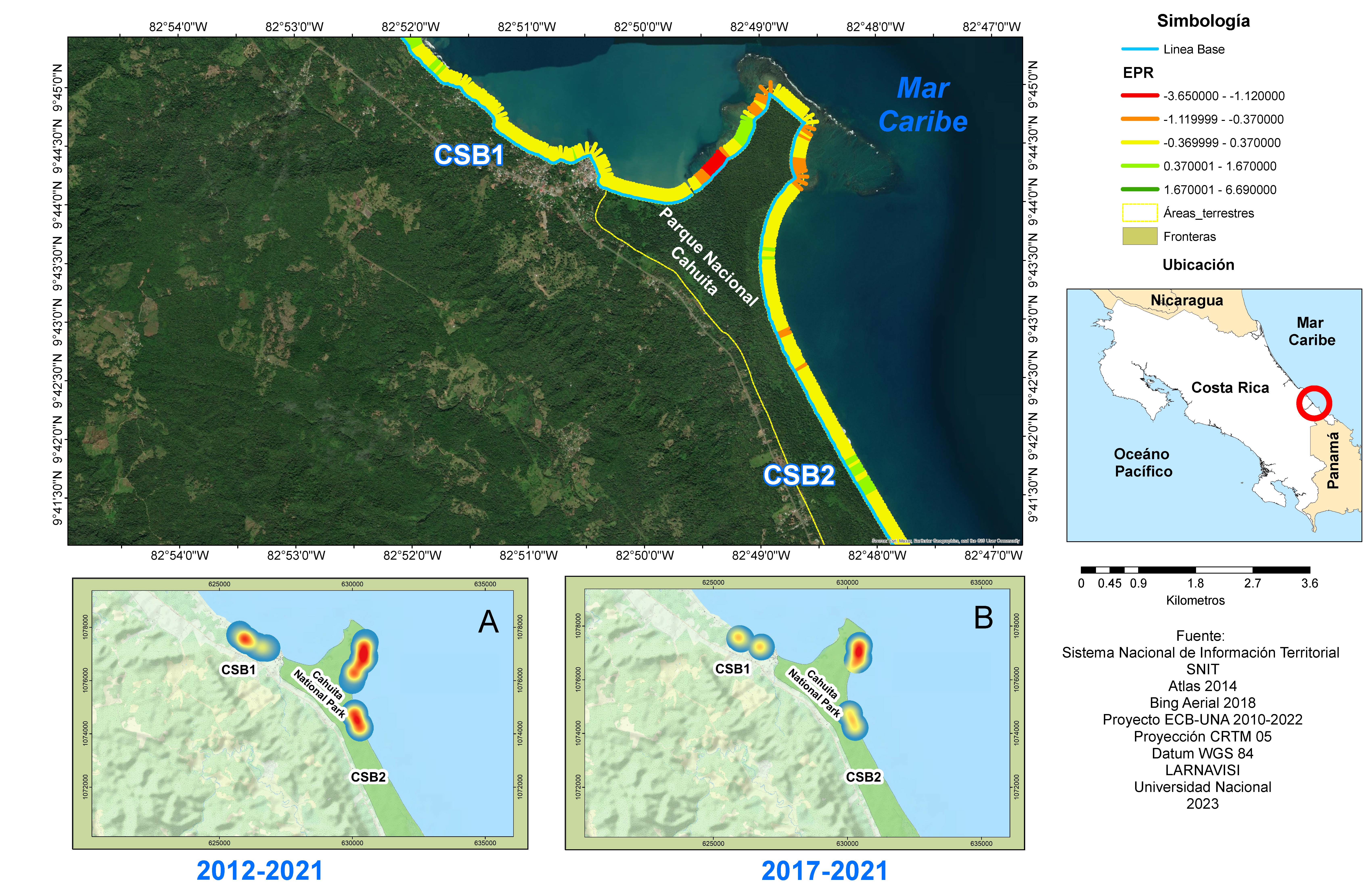 Variación espacial y multitemporal de la línea de costa en playas ...