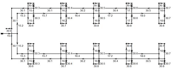Development of a water pipe network serving as a conductive cooling ...