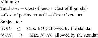 Mathematical modeling and optimization in the design of a maturation pond