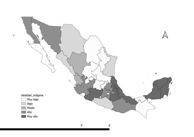 Letalidad por Covid-19 en indígenas y no indígenas en México, 2020 y 2022