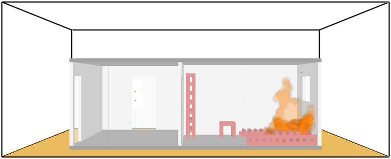 Numerical simulation and fire experiment in residential dormitory