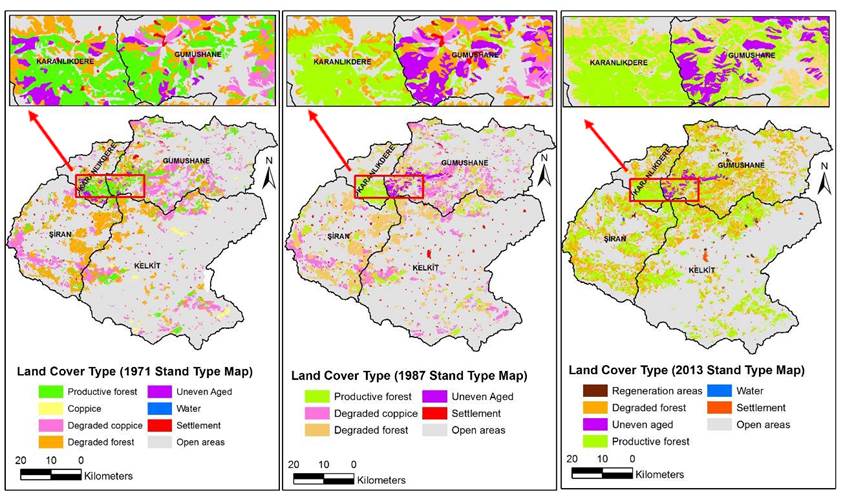 Updating land-cover change via analysis based on elevation and distance ...