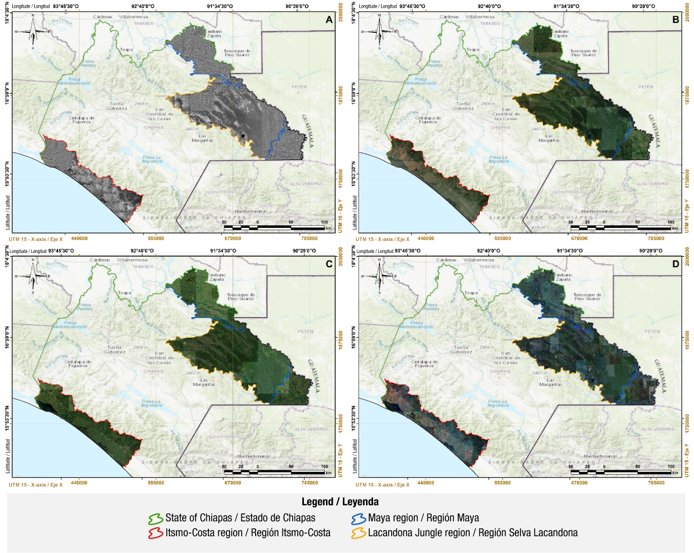 Analysis of forest cover loss in three regions of the state of Chiapas ...