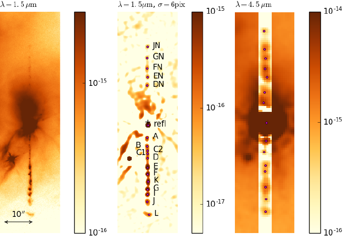 The HH34 jet/counterjet system at 1.5 and 4.5µm