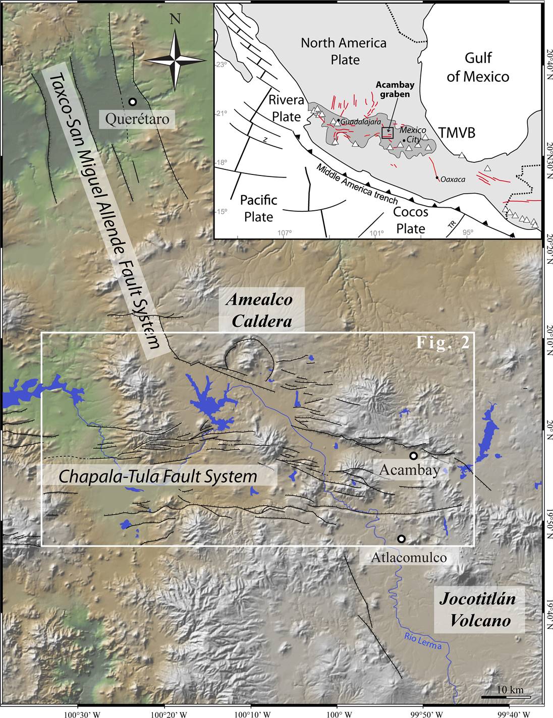 Crustal structure of the eastern Acambay graben, Central Mexico, from ...