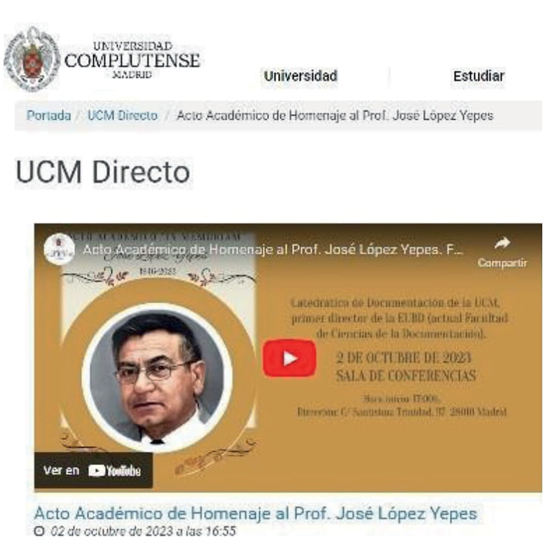 Webgrafía de José López Yepes (1946-2023): repertorio multimedia legado ...