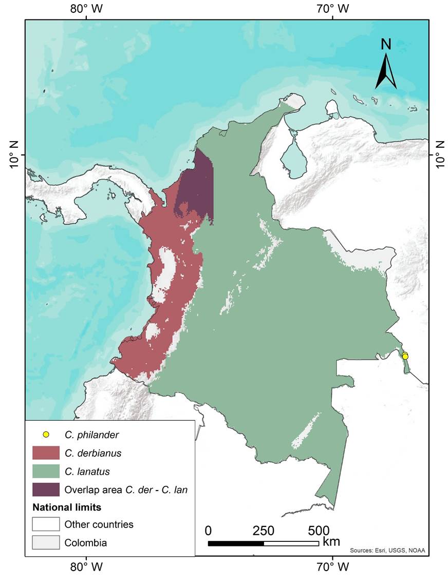 New potential distribution and overlap areas of woolly opossum, genus ...